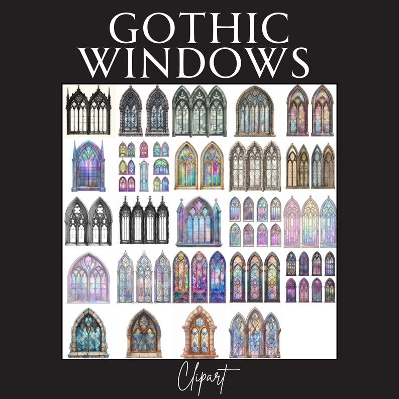 24 Images of Gothic Window - Fantasy Art Style and Stained Glass Effect ...