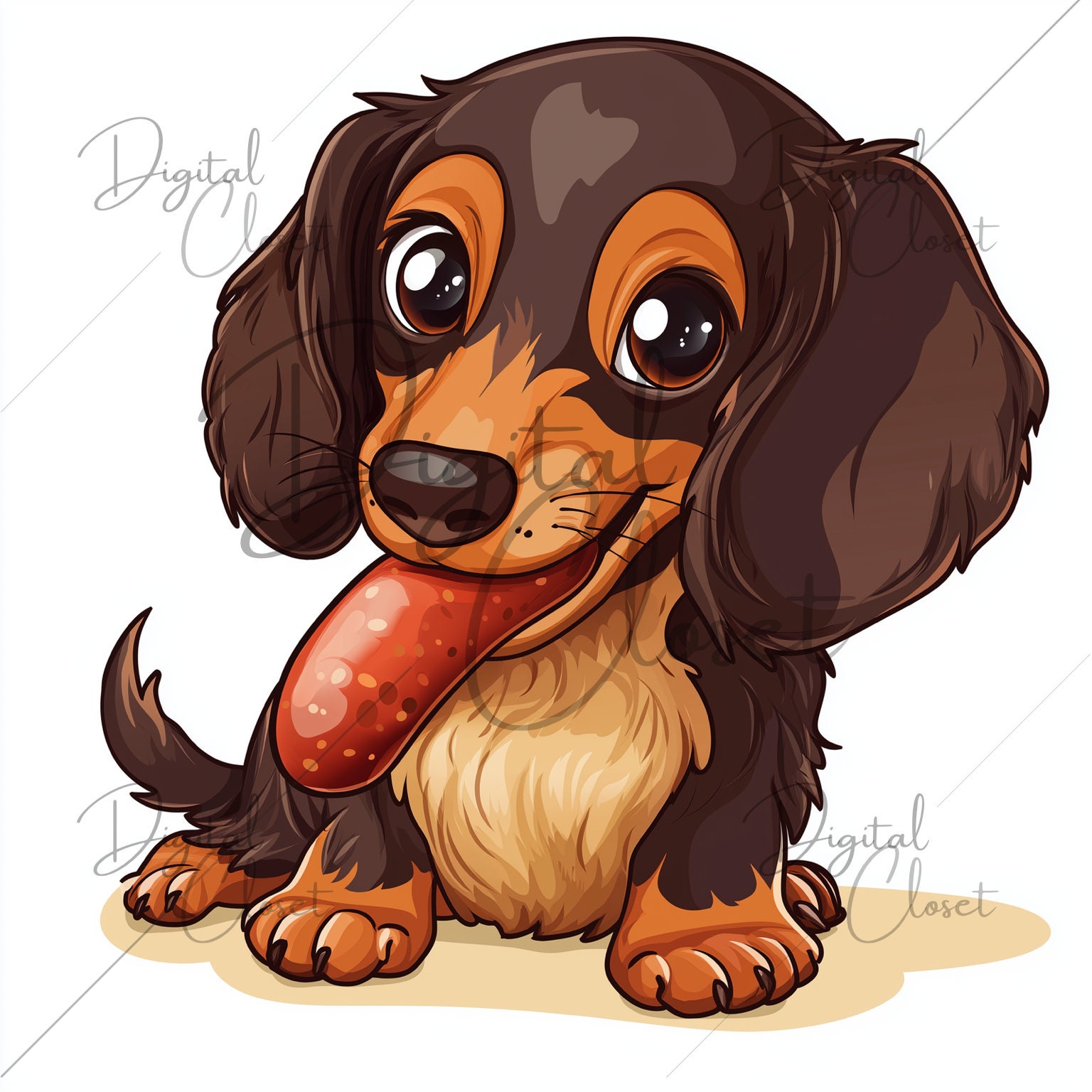 30 Cute Anime Dogs - Various Breeds of Dat - PNG Format - Scrapbooking ...