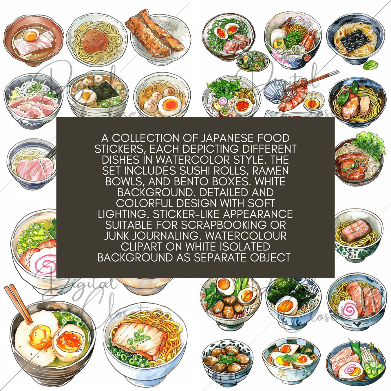 Collection of Japanese Food Illustrations ,sushi, Ramen, and Bento ...
