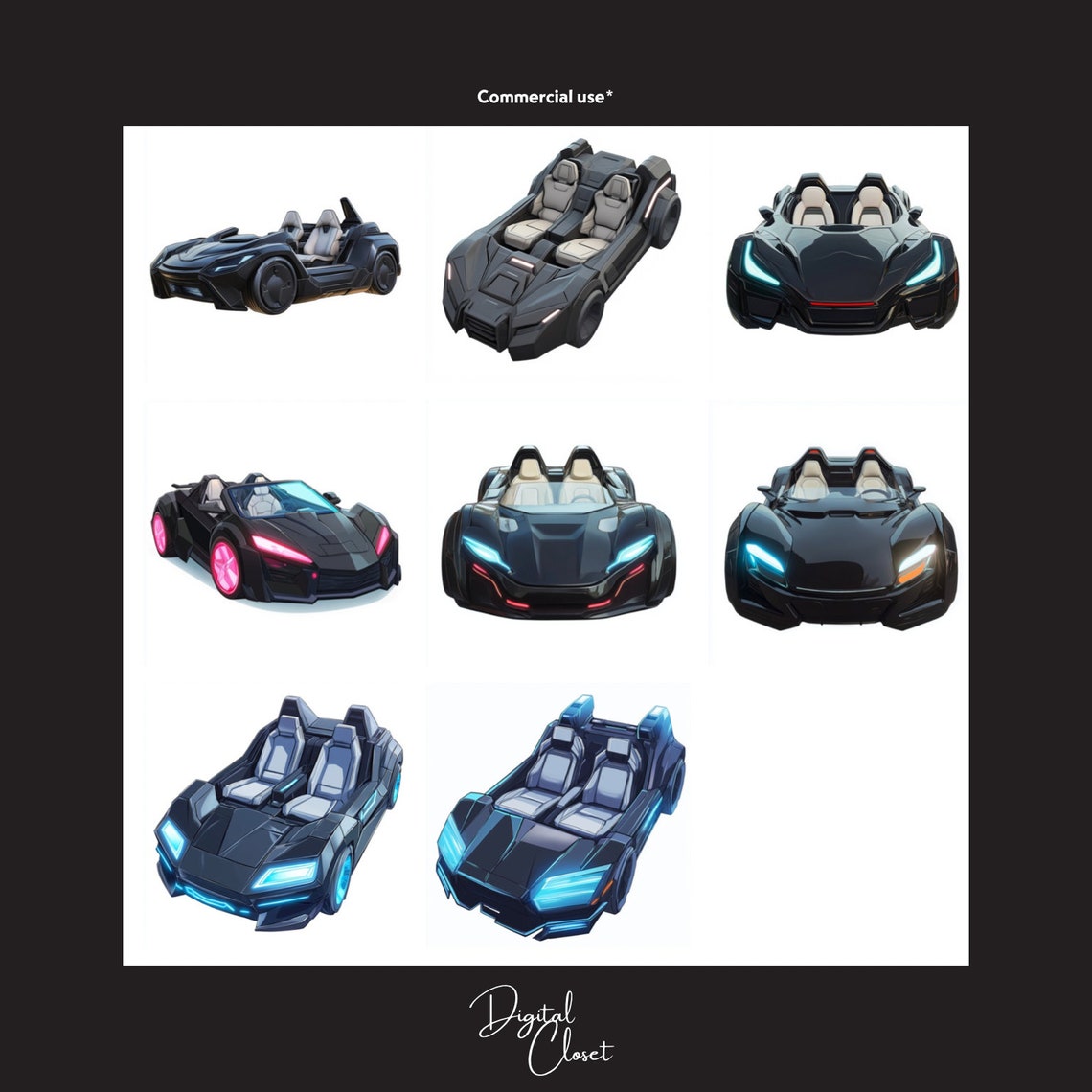 8 Futuristic Sci-fi Sport Car - Game Design - Game Assets - Concept Art ...