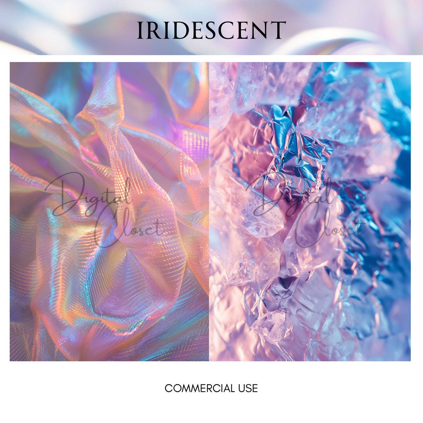 40 Iridescent Textures, Mermaid Scales, Soft Pastel Hues, Holographic ...