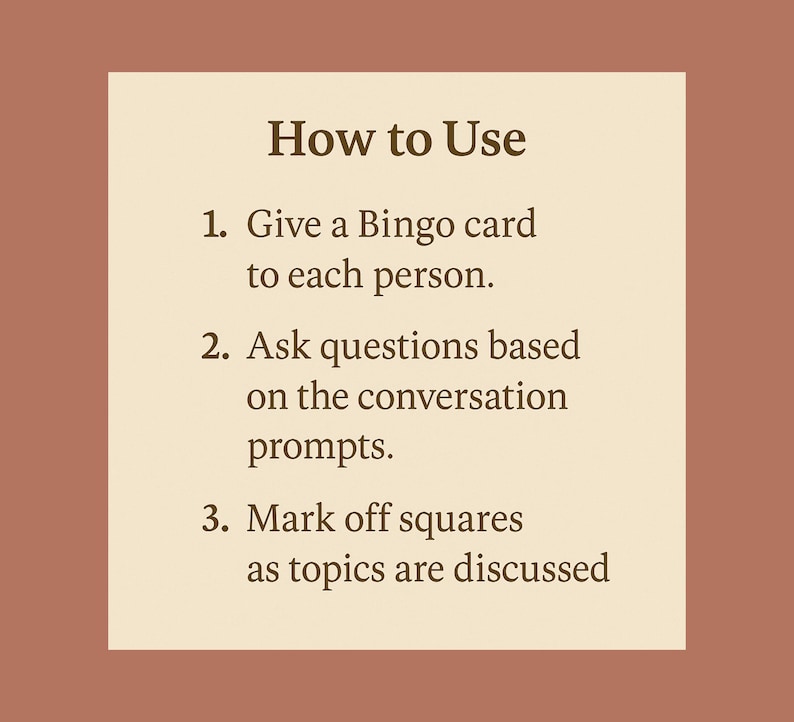 Conversation Bingo for Seniors Printable – Memory Lane Conversation ...