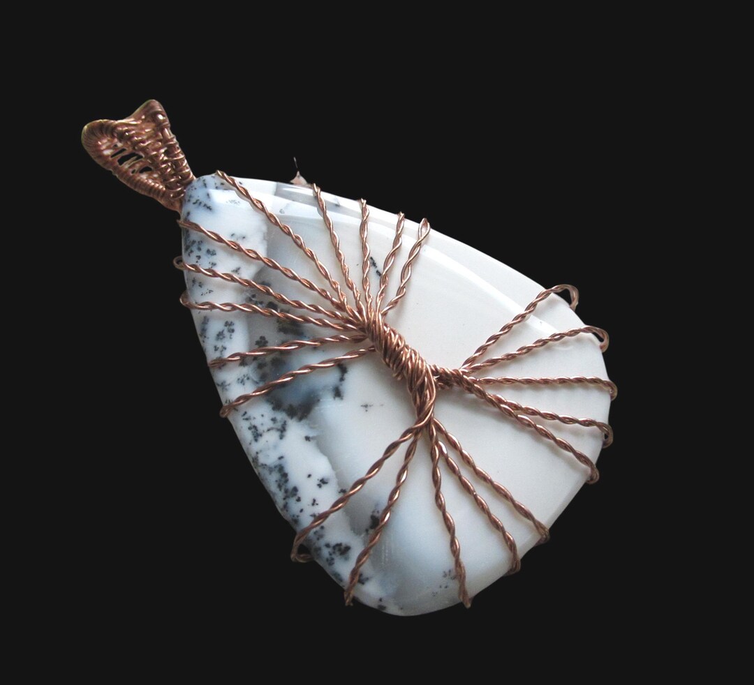 Master Merlin Dendritic Agate Copper Wire Wrapped Pendant: Merlinite ...