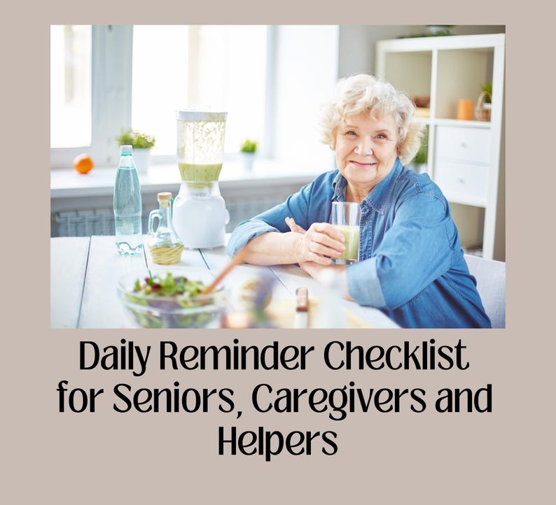 Senior Daily Routine Checklist PDF Morning, Printable Planner for ...