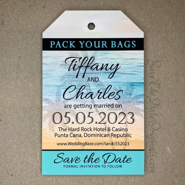 Save the Date Luggage Tag - Etsy