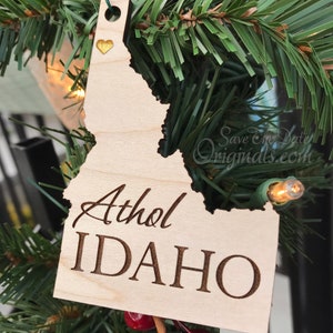 Wood Idaho State Ornament for Boise, Meridian, Nampa, Coeur D'alene ...