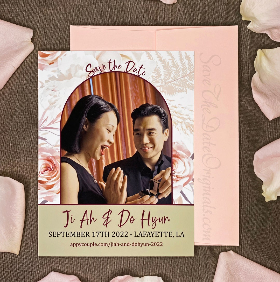 Boho Wedding Photo Save the Date Cards - Etsy