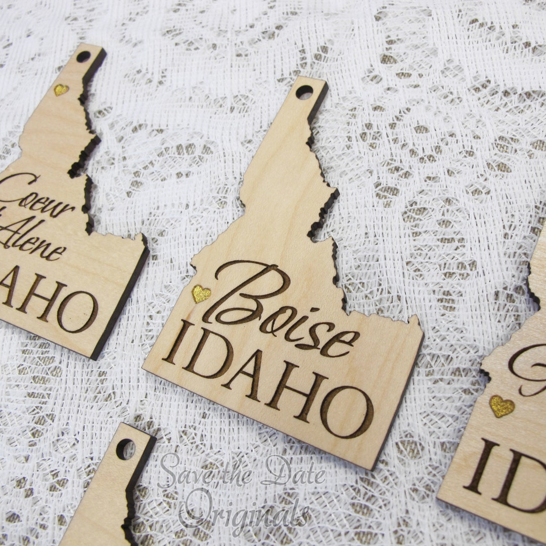 Wood Idaho State Ornament for Boise, Meridian, Nampa, Coeur D'alene ...