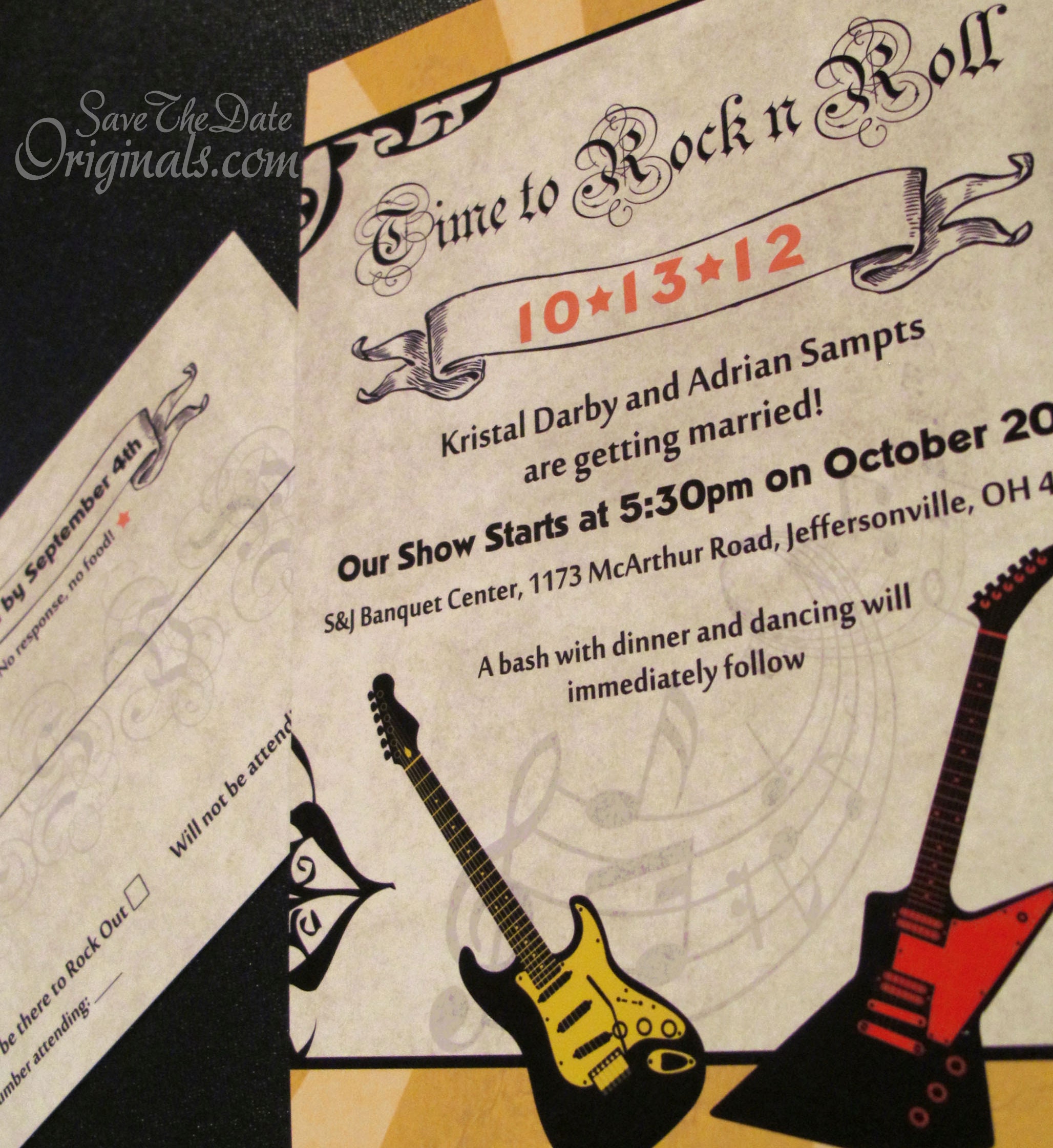 Rock'n'roll Wedding Invitations With Guitars - Etsy