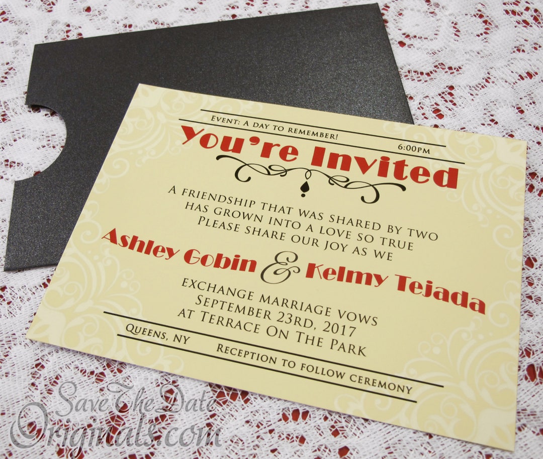 Movie or Theater Wedding Invitation - Etsy