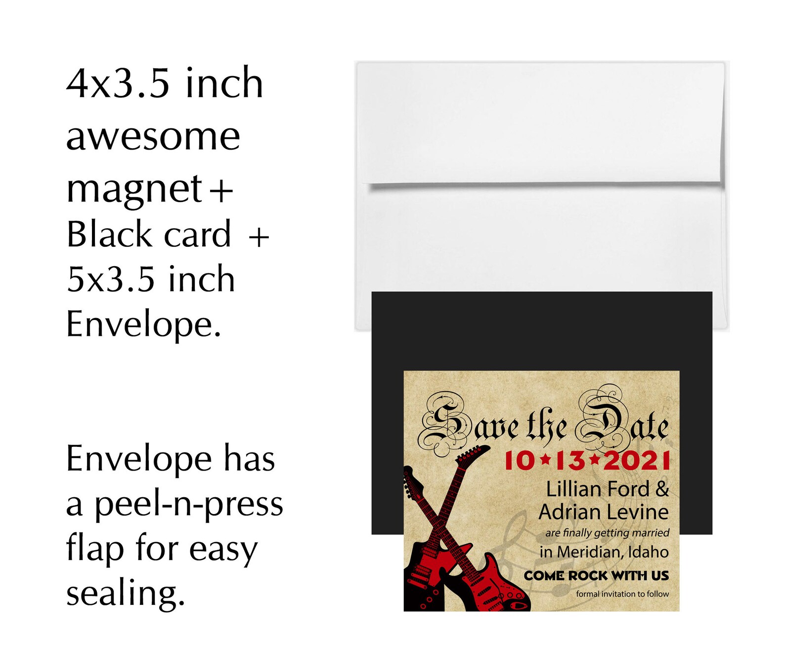 Rock'n'roll Save the Date Magnets, Guitar Wedding Save the Dates - Etsy
