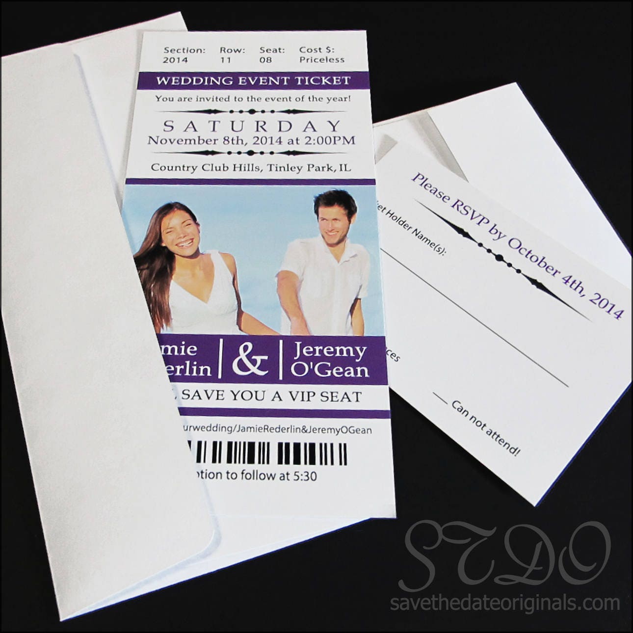 Ticket Wedding Invitations With Photograph - Etsy