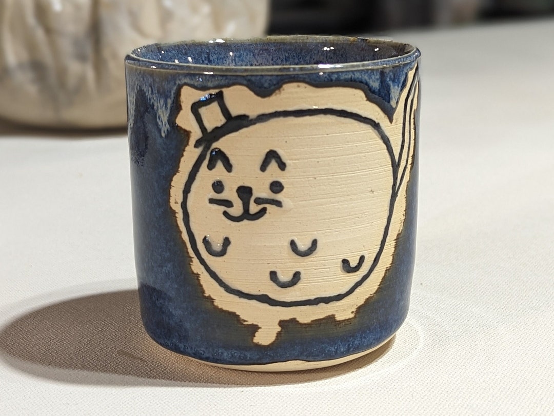 Handmade Dapper Fat Cat Ceramic Cup - Etsy