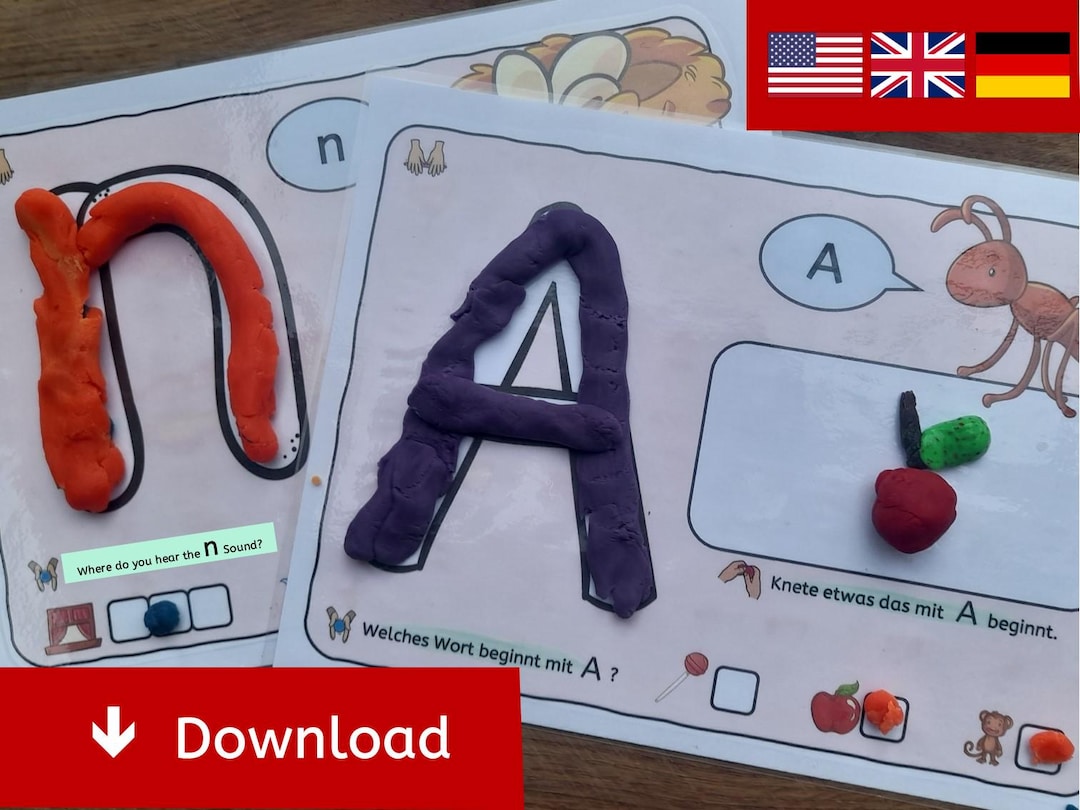 Playdough Letters A-Z – Sound Recognition Mats for Kindergarten ...