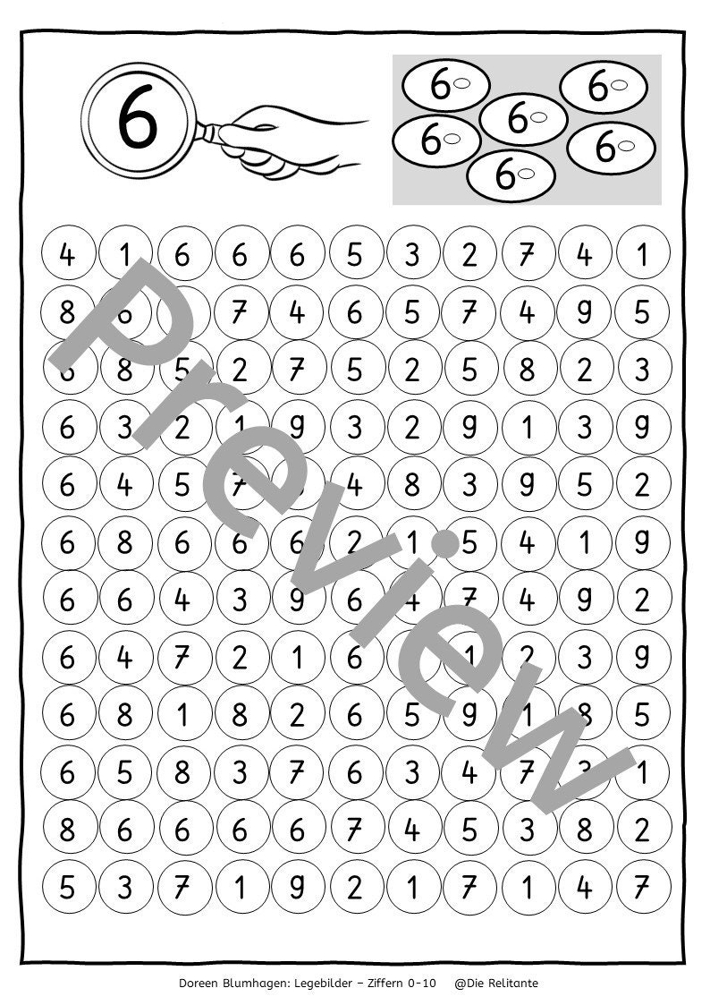 Number Learning Game 0-10: Search and Match Activity for Buttons ...