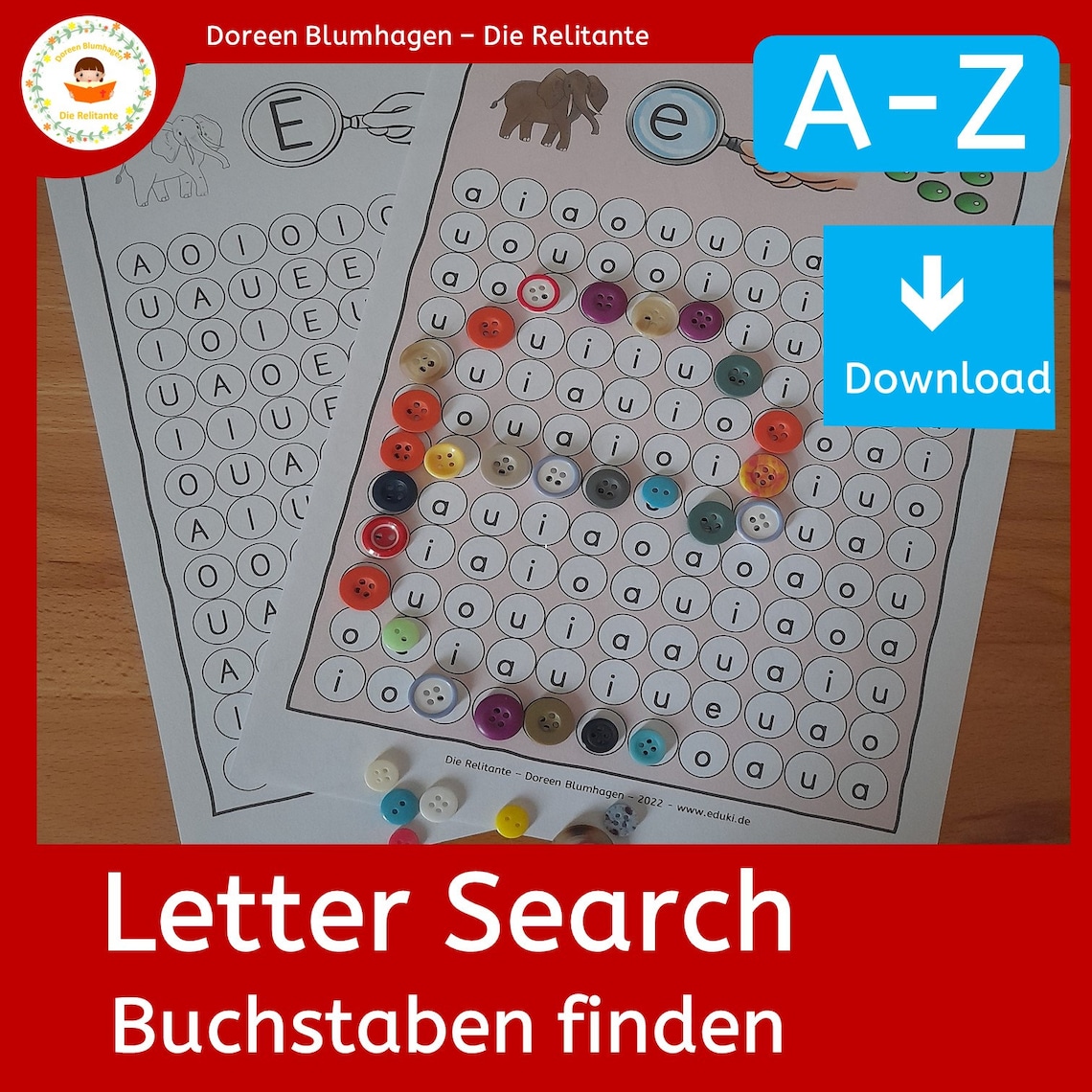 Alphabet Learning Game A-Z: Search & Sort Activity With Buttons and ...