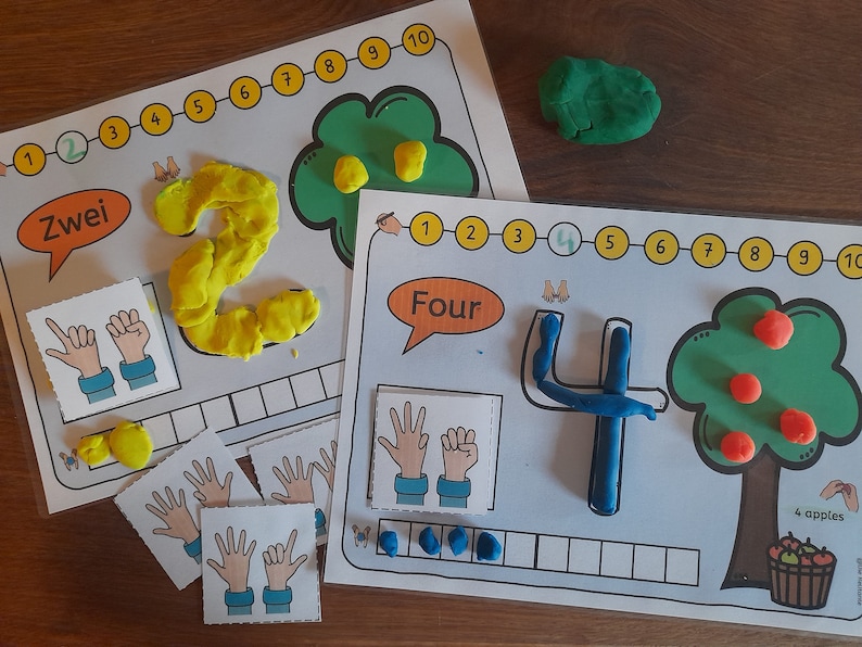 Numbers 1 10 Play Dough Mats Counting / Numerals Within 1 10 for ...