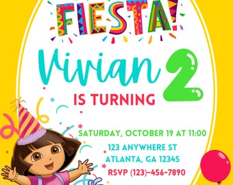 Dora Birthday Invitation Digital Download - Etsy