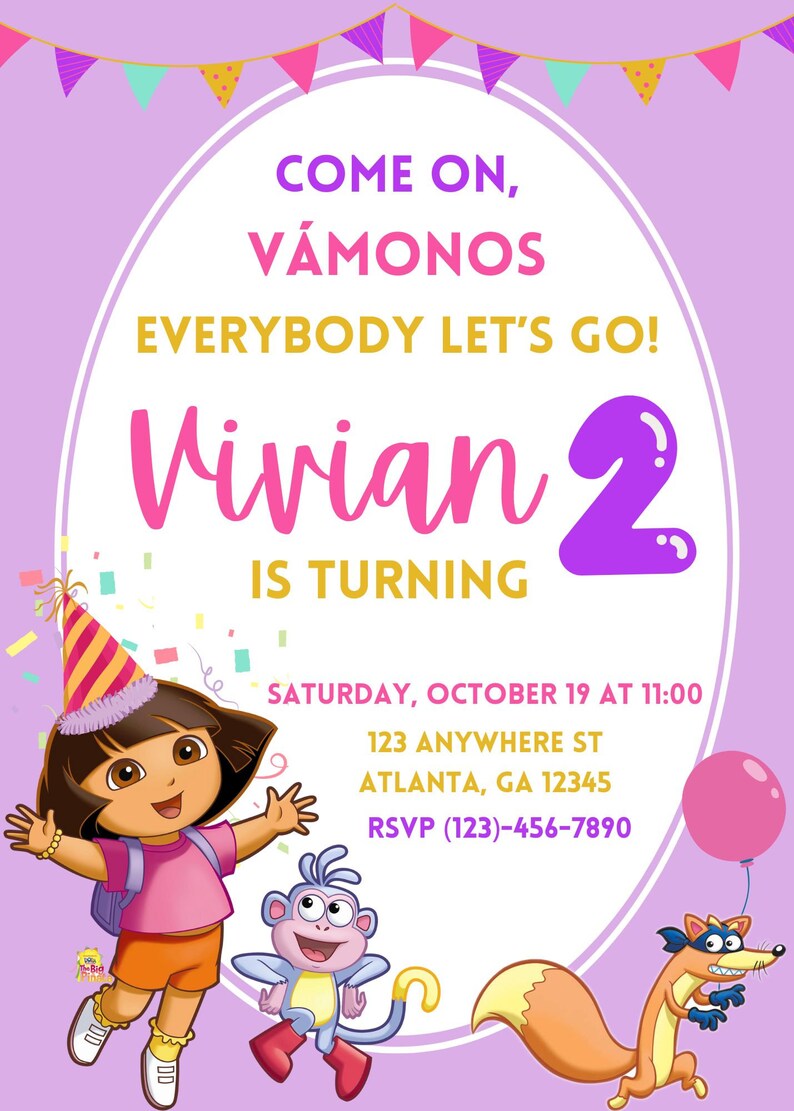 Dora the Explorer Party Invitation - Etsy