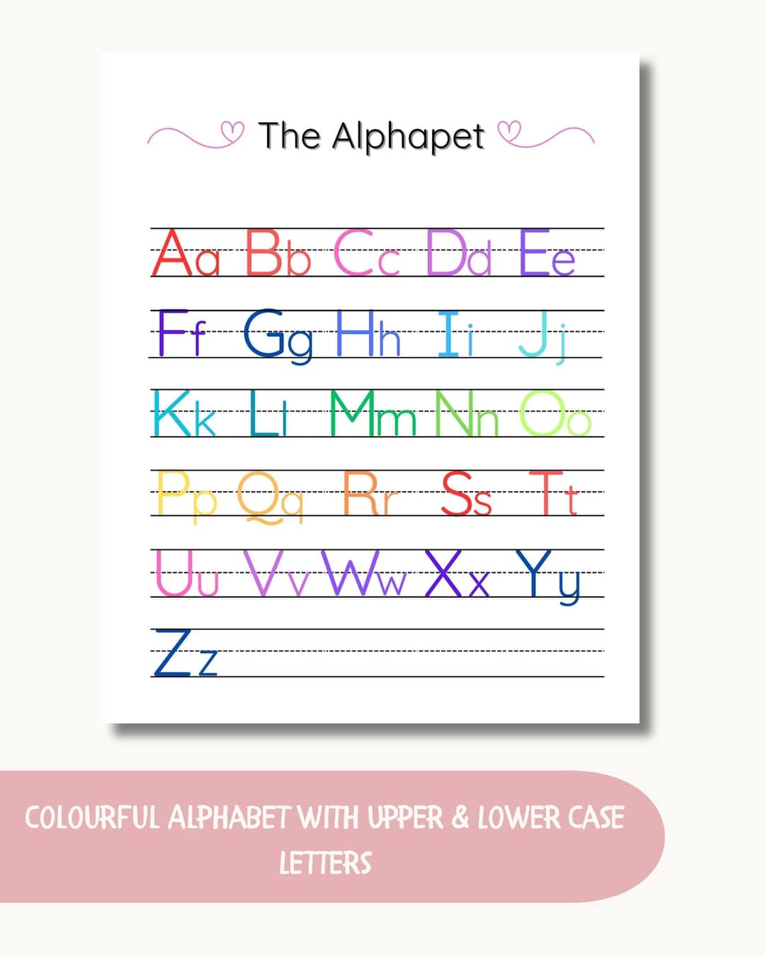 Colorful Alphabet & Numbers Poster: Kids Educational Wall Art (digital ...