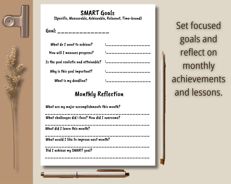 4-in-1 Printable Planner Bundle, Simple Daily & Weekly Planner, SMART ...