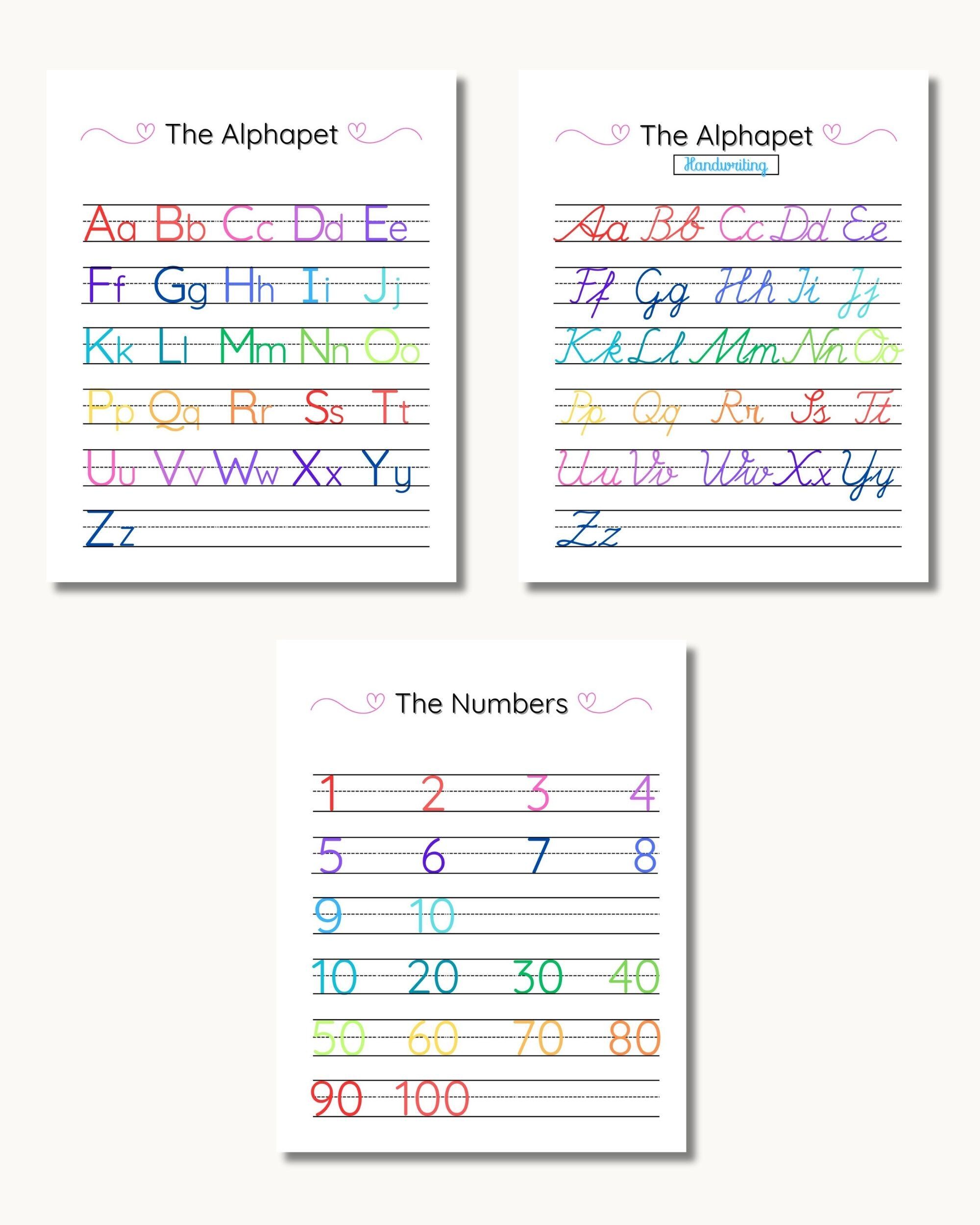 Colourful Alphabet and Numbers for Kids, Printable Alphabet and ...