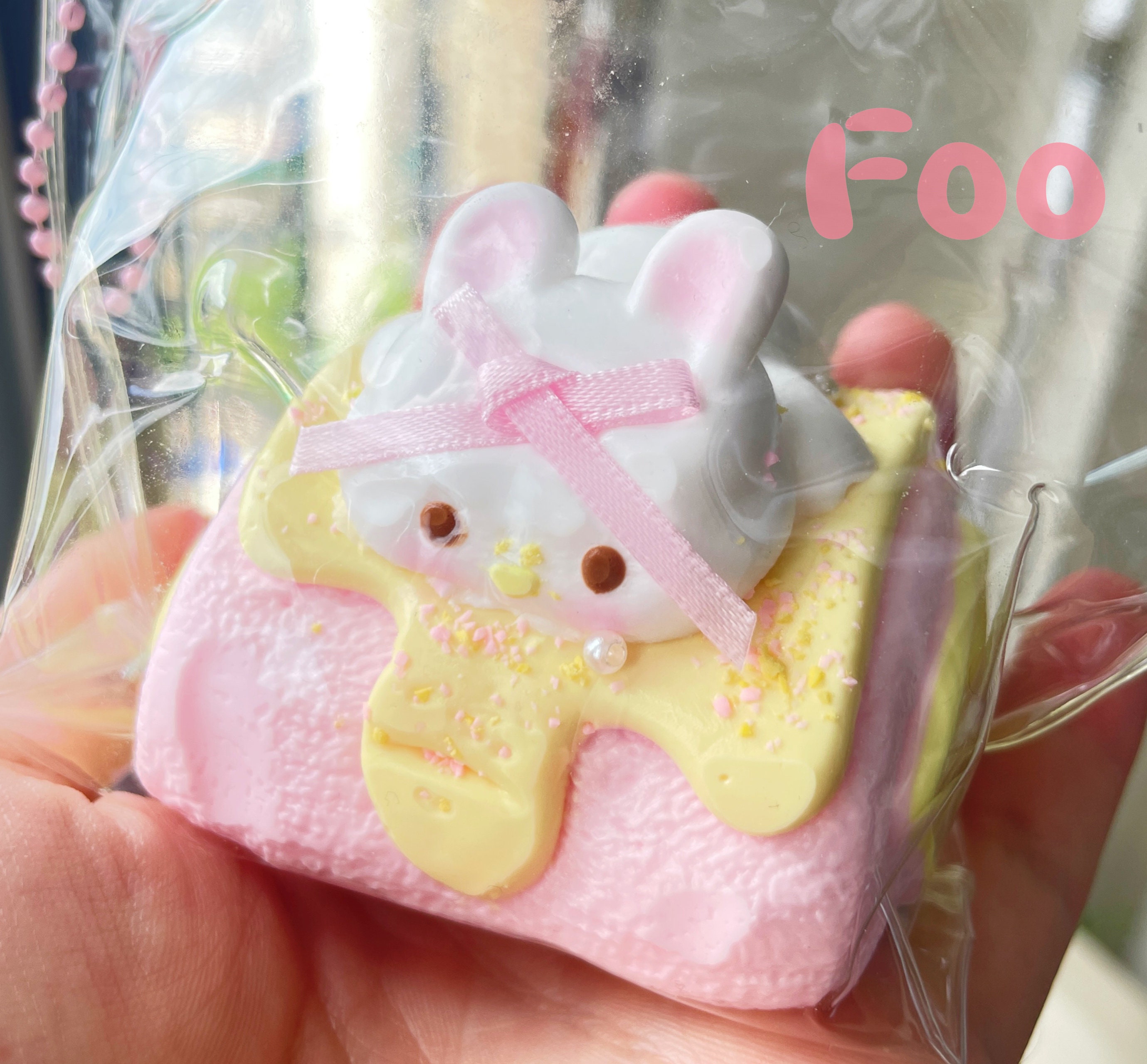 Bunny Bun Taba Squishy, Handmade Slime Slow Rising Toy, Cute Gift for ...