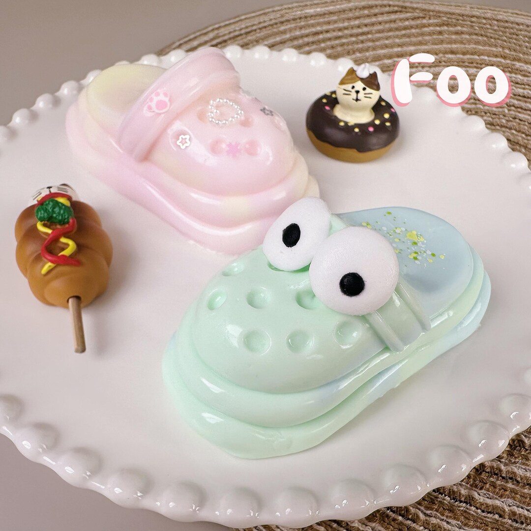 Taba Squishy Crocs, Handmade Slime Making Squeeze Toy, Silicone Tarro ...