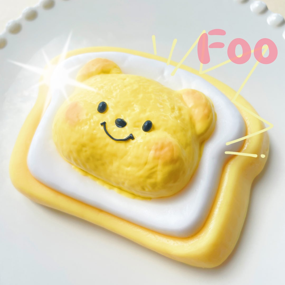 Taba Squishy Gummy Bear Toast, Handmade Slime Taba Squishies, Stress ...