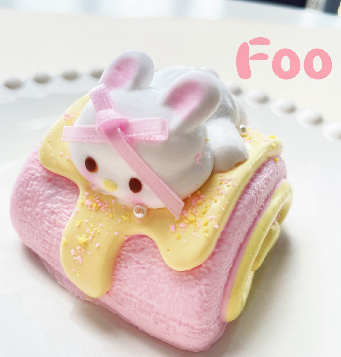 Bunny Bun Taba Squishy, Handmade Slime Slow Rising Toy, Cute Gift for ...