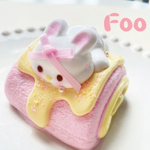 Bunny Bun Taba Squishy, Handmade Slime Slow Rising Toy, Cute Gift for ...