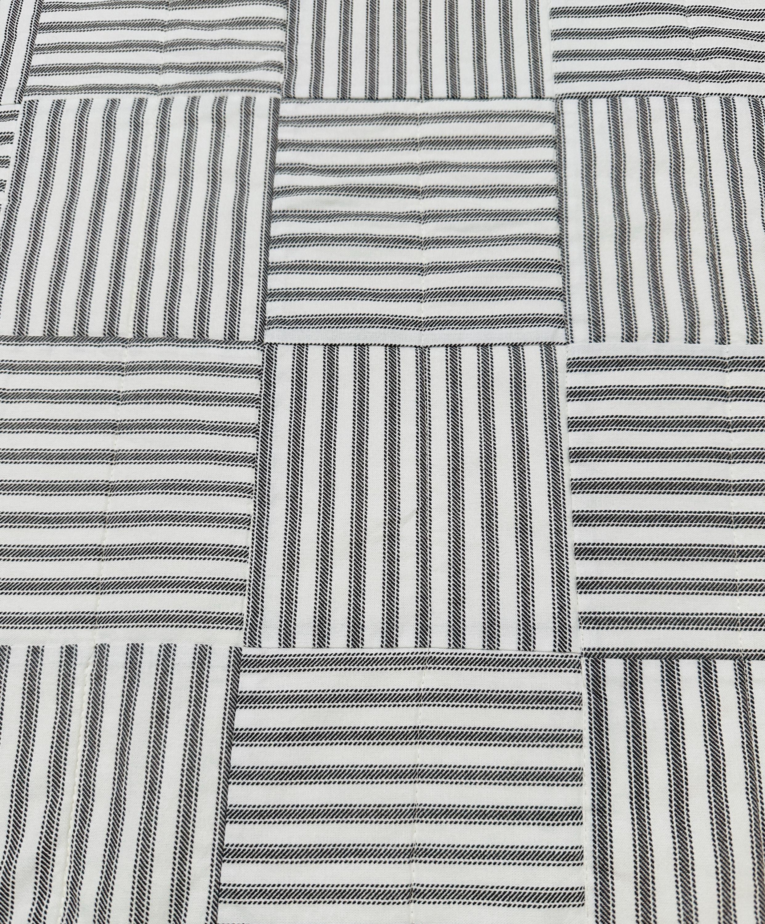 Blue Ticking Throw Quilt - Etsy