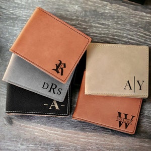 Custom Initial Wallet, Personalized Name Wallet, Monogram Engraved ...
