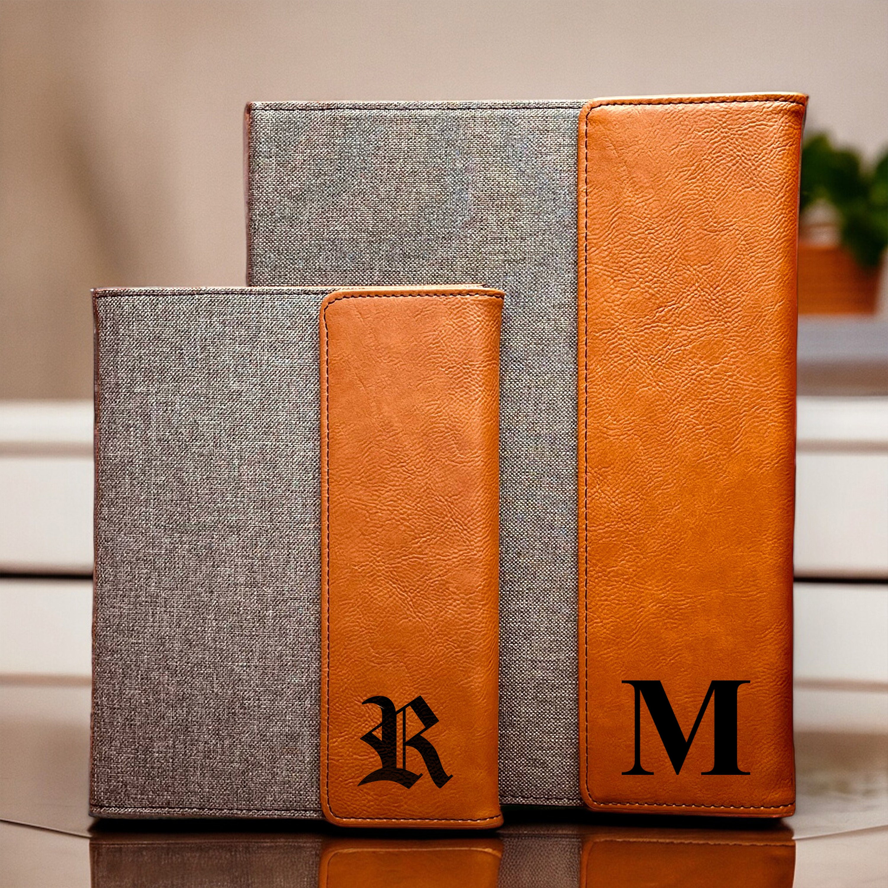 Custom Name Business Portfolio, Refillable Personalized Monogram ...