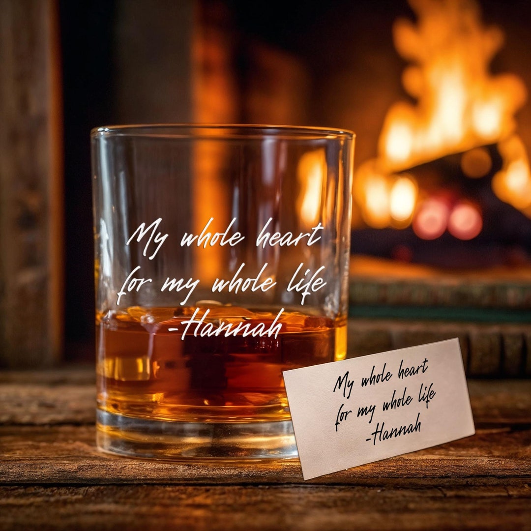 Personalized Handwriting Whiskey Glass - Custom Engraved Message Gift ...