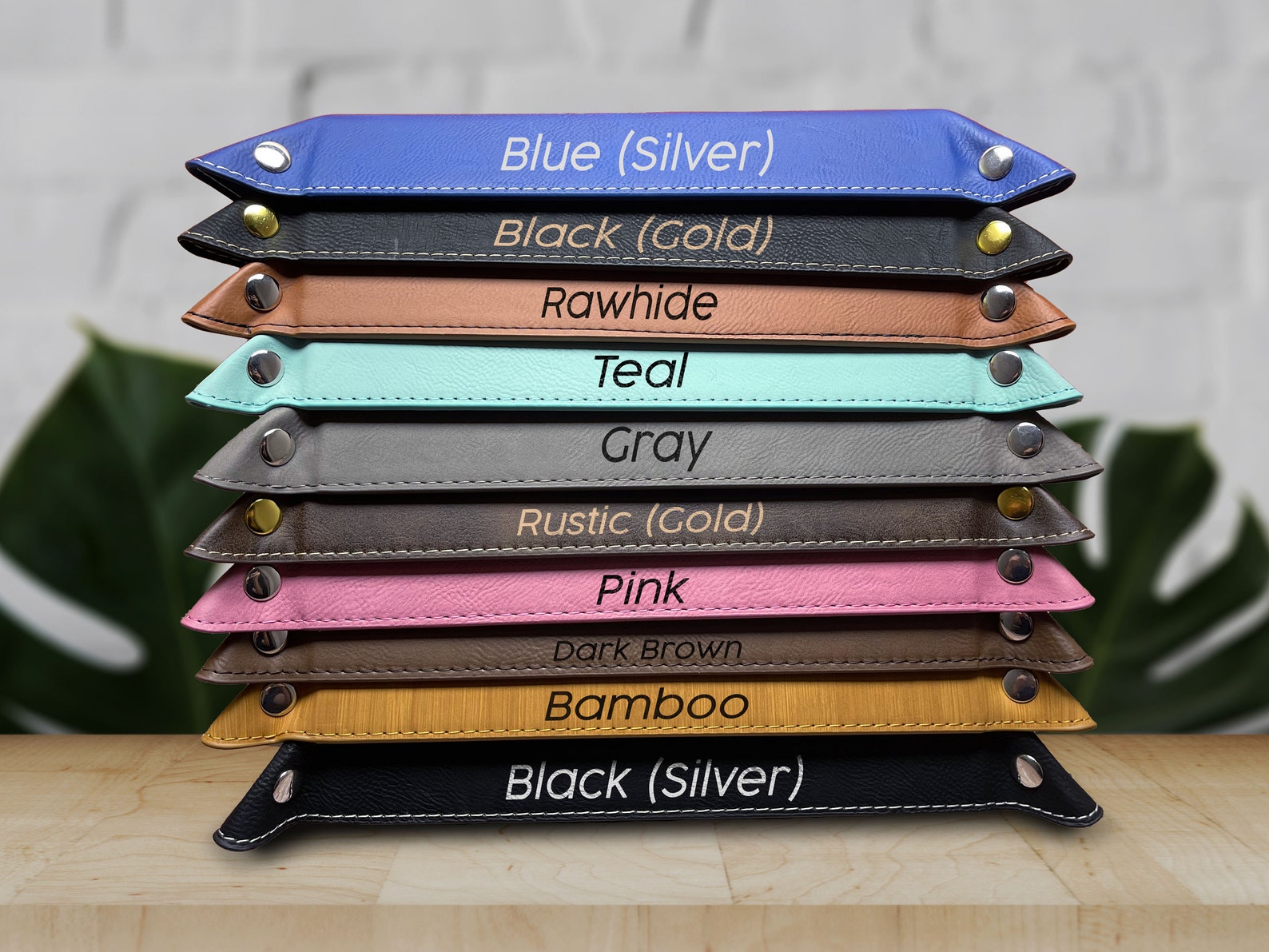 Personalized Monogram Valet Tray, Engraved Leatherette Tray, Office ...