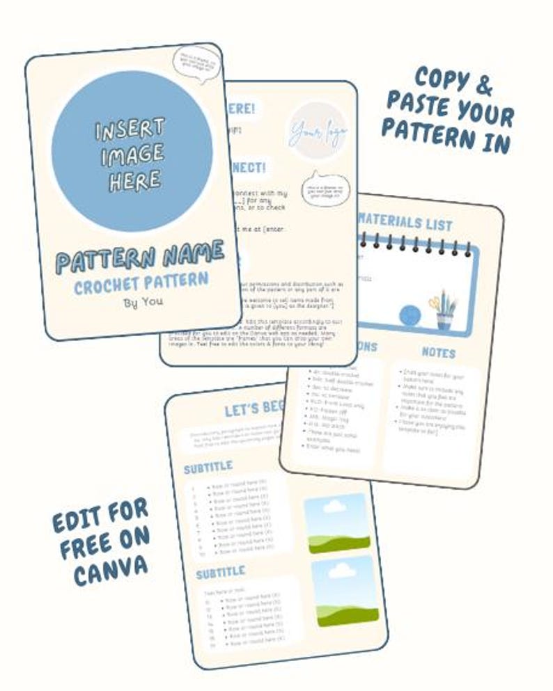 Cute Template for Crochet Patterns - Etsy