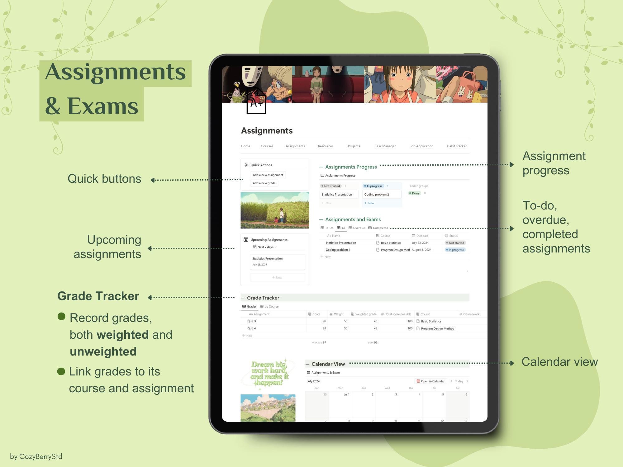 Studio Ghibli Ultimate Student Planner | Academic Planner, University ...