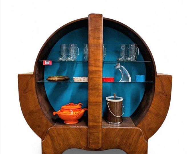 Art Deco Round Display Cabinet - Etsy