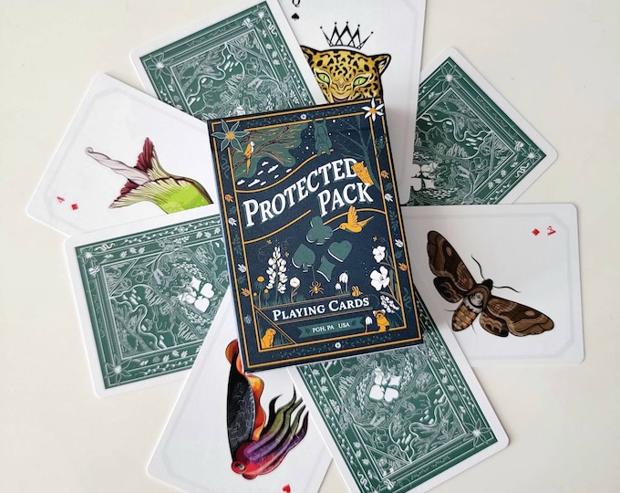 Protective Pack - Fully Illustrated Endangered Species Playing Cards - Etsy