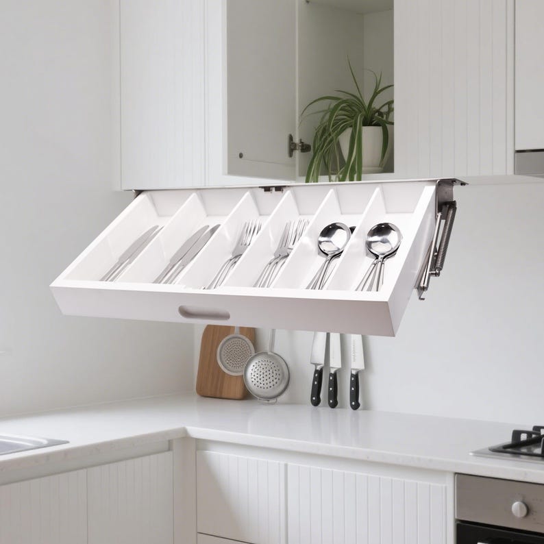 1 Pair Under Cabinet Hinges for Kitchen Spice Knife Storage Organizer ...