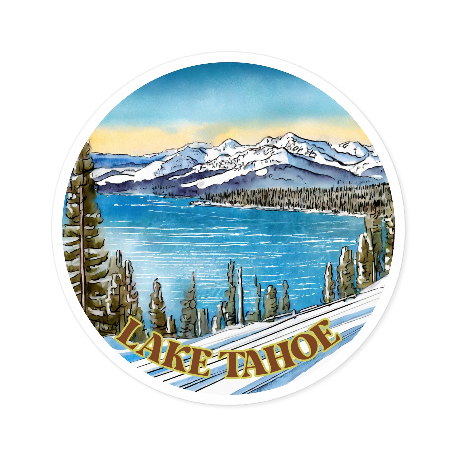 Lake Tahoe Sticker - World Travel Stickers Motivational Adventure ...