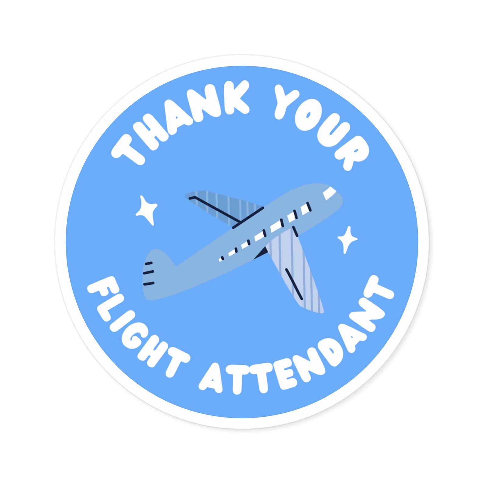 Flight Attendant Thanks Sticker - World Travel Stickers Airline ...