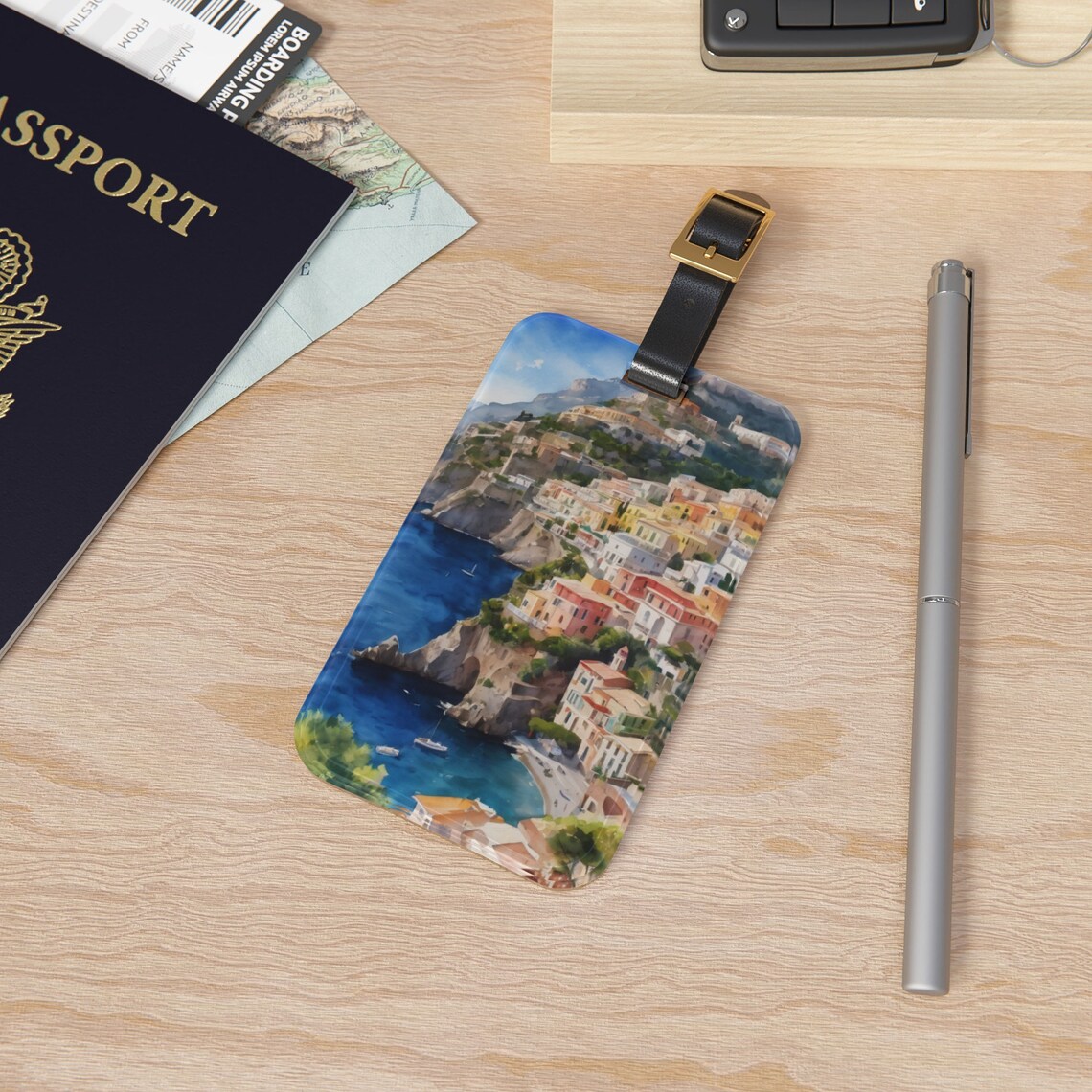 Luggage Bag Tag - Amalfi Coast Positano Italy Beach Vacation - Sturdy ...