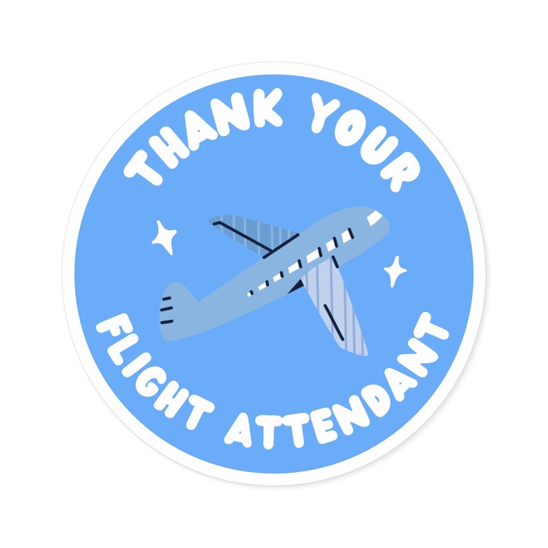 Flight Attendant Thanks Sticker - World Travel Stickers Airline ...