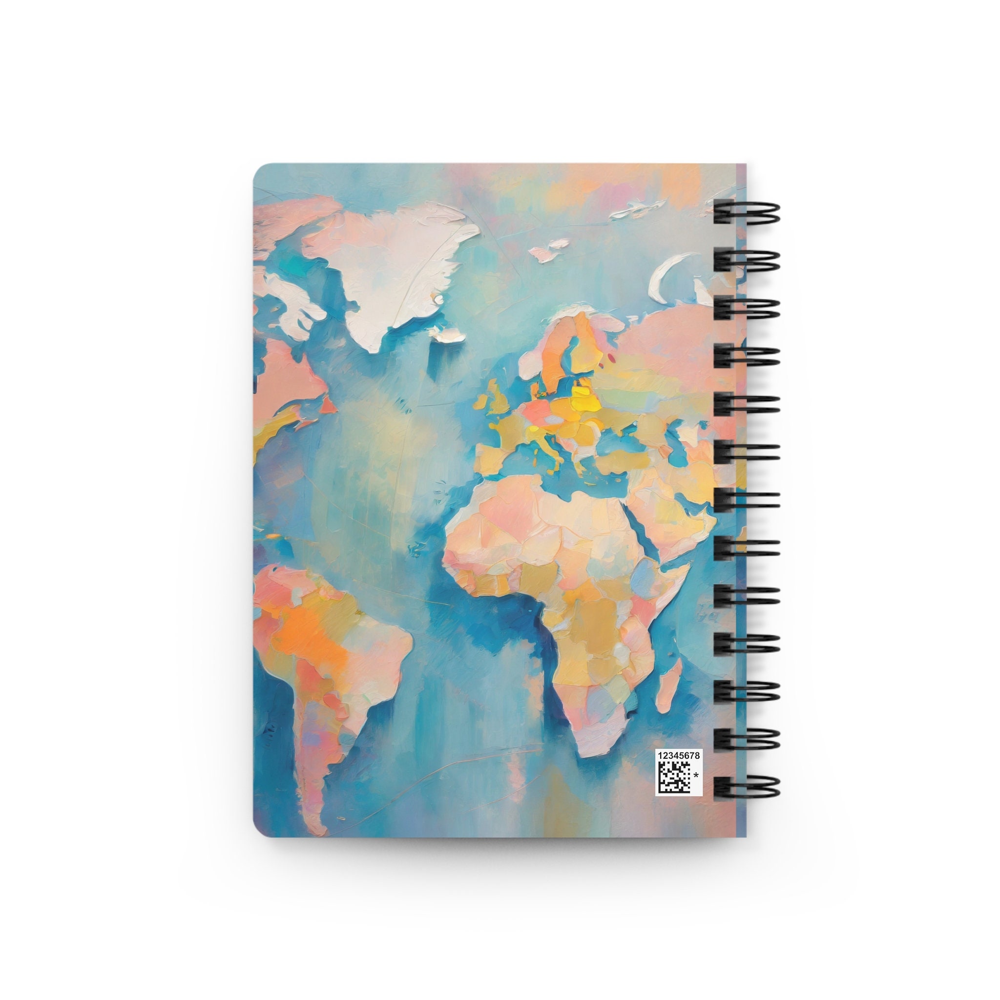Spiral Bound Travel Journal World Map World Travel Plane Trip Gift ...