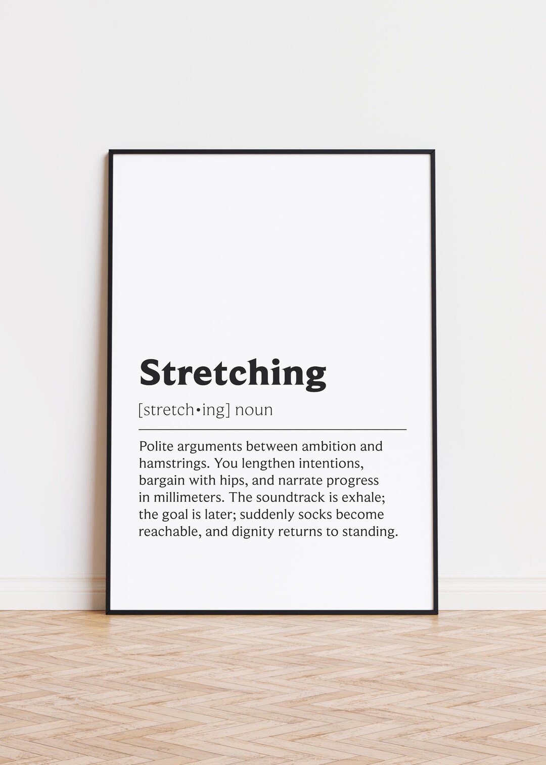 Stretching Definition Print – Humorous Fitness Wall Art - Etsy