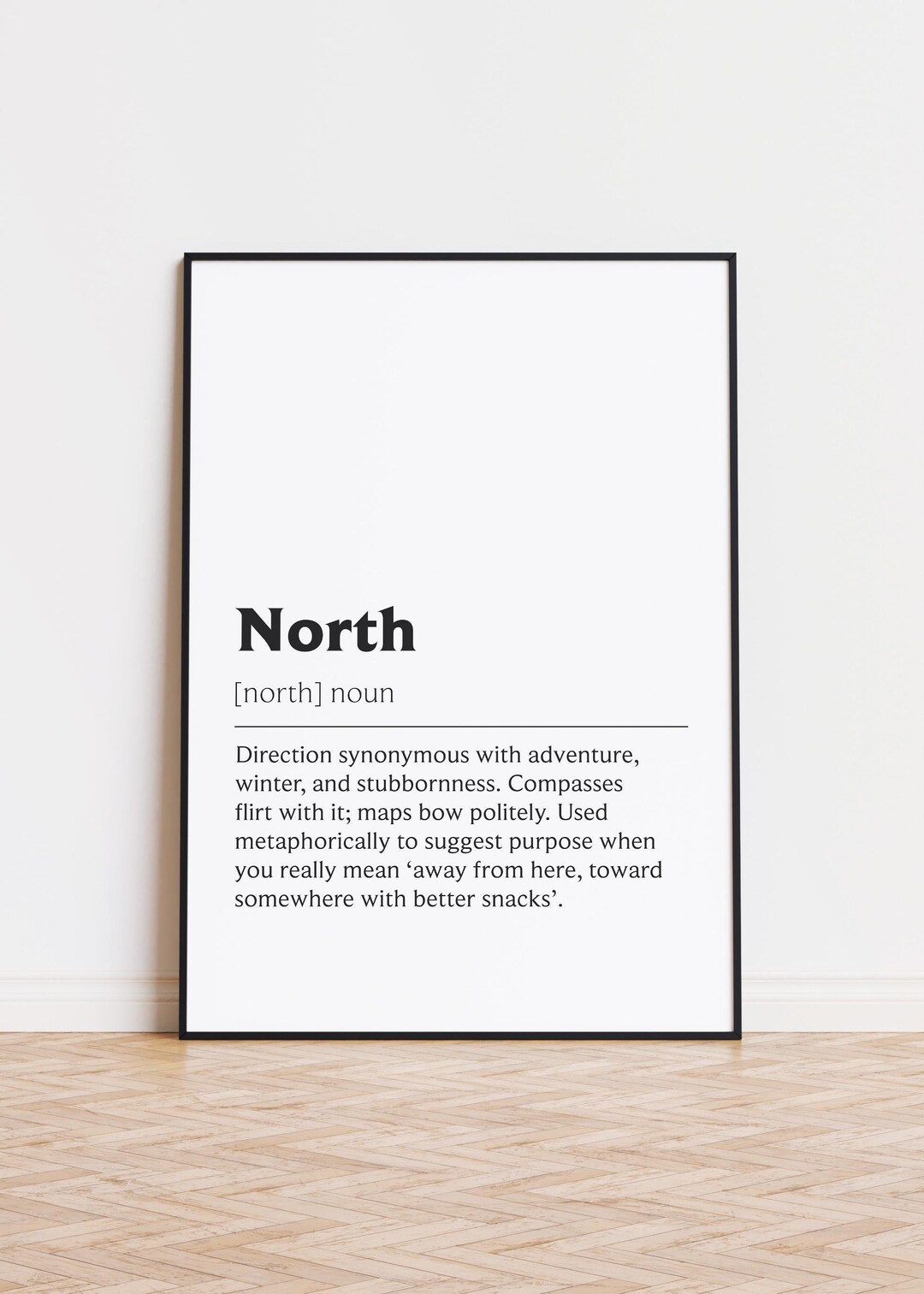 Humorous 'north' Definition Print – Quirky Dictionary Wall Art - Etsy