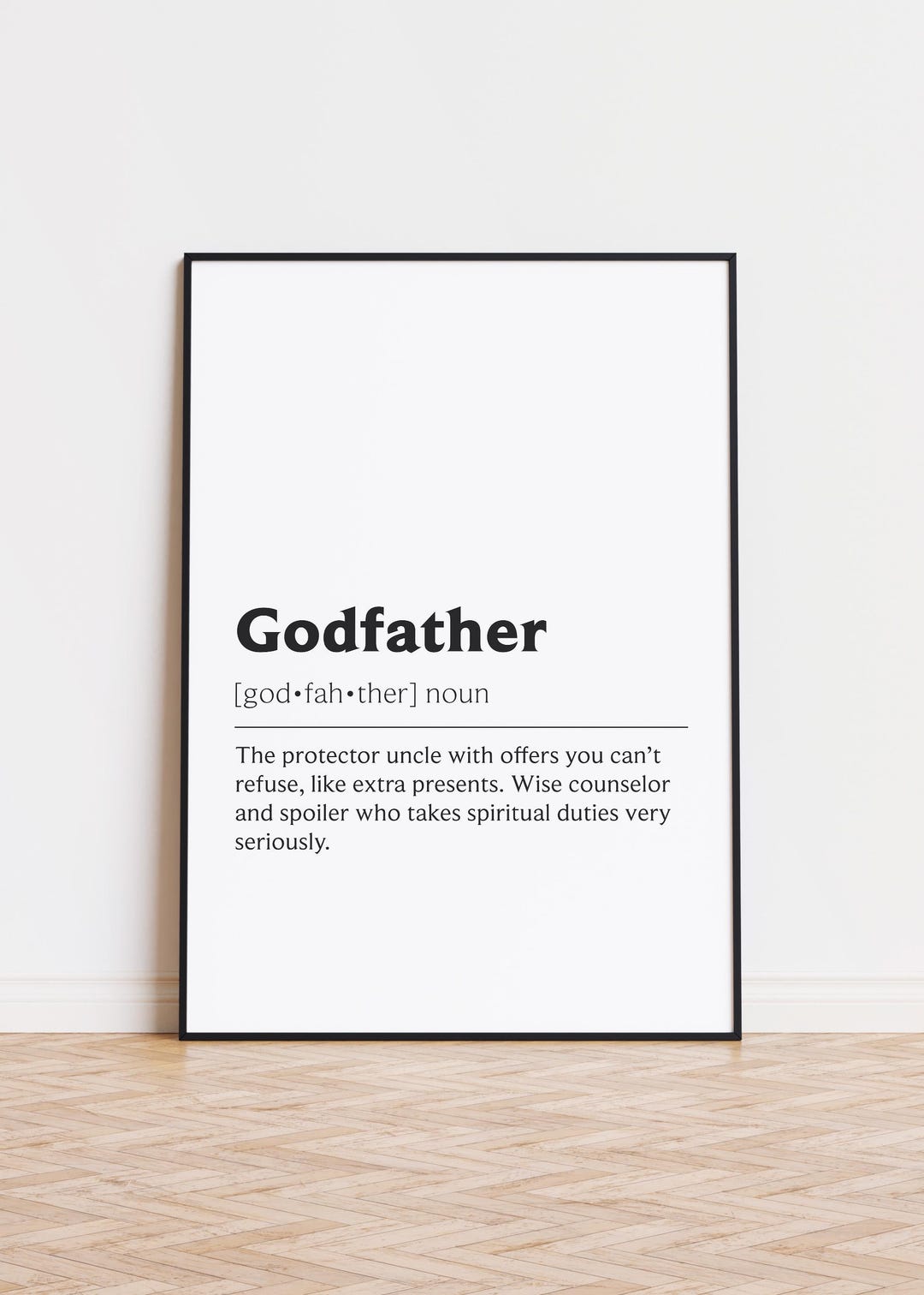 Godfather Print - Godfather Gift Art - Godfather Definition Poster ...