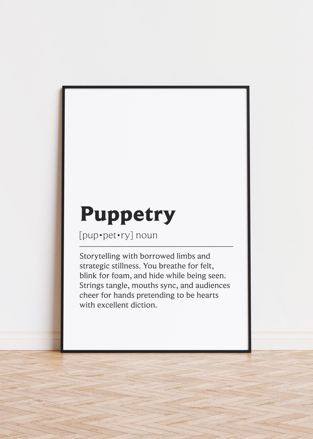 Puppetry Definition Art Print – Dictionary Style Poster - Etsy